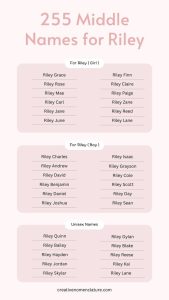 255 Middle Names for Riley, Traditional to Trendy