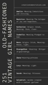 251 Old-Fashioned Vintage Girl Names That Aren't Overused