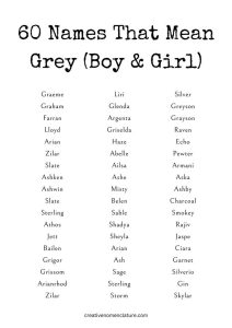 60 Names That Mean Grey (Boy, Girl, Gender-neutral)