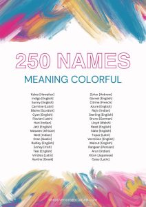 250 Names Meaning Colorful (Including Meanings) - Creative Nomenclature