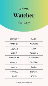 55 Names That Mean Watcher - Creative Nomenclature