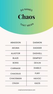 84 Badass Names That Mean Chaos - Creative Nomenclature