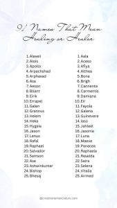 91 Names That Mean Healing or Healer - Creative Nomenclature