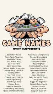 150 Funny Inappropriate Game Names - Creative Nomenclature
