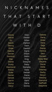 450 Nicknames That Start With D - Creative Nomenclature