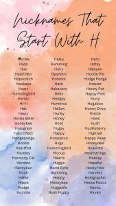 300 Nicknames That Start With H - Creative Nomenclature